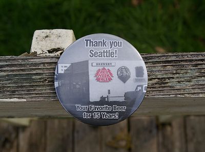 Thank You Seattle Red Hook Ale Your Favorite Beer For 15 Years! 3" Pin ...