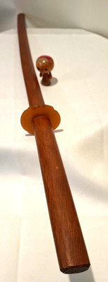 Japanese Vintage Oak Wooden BOKKEN Training Sword Samurai Martial Arts ...