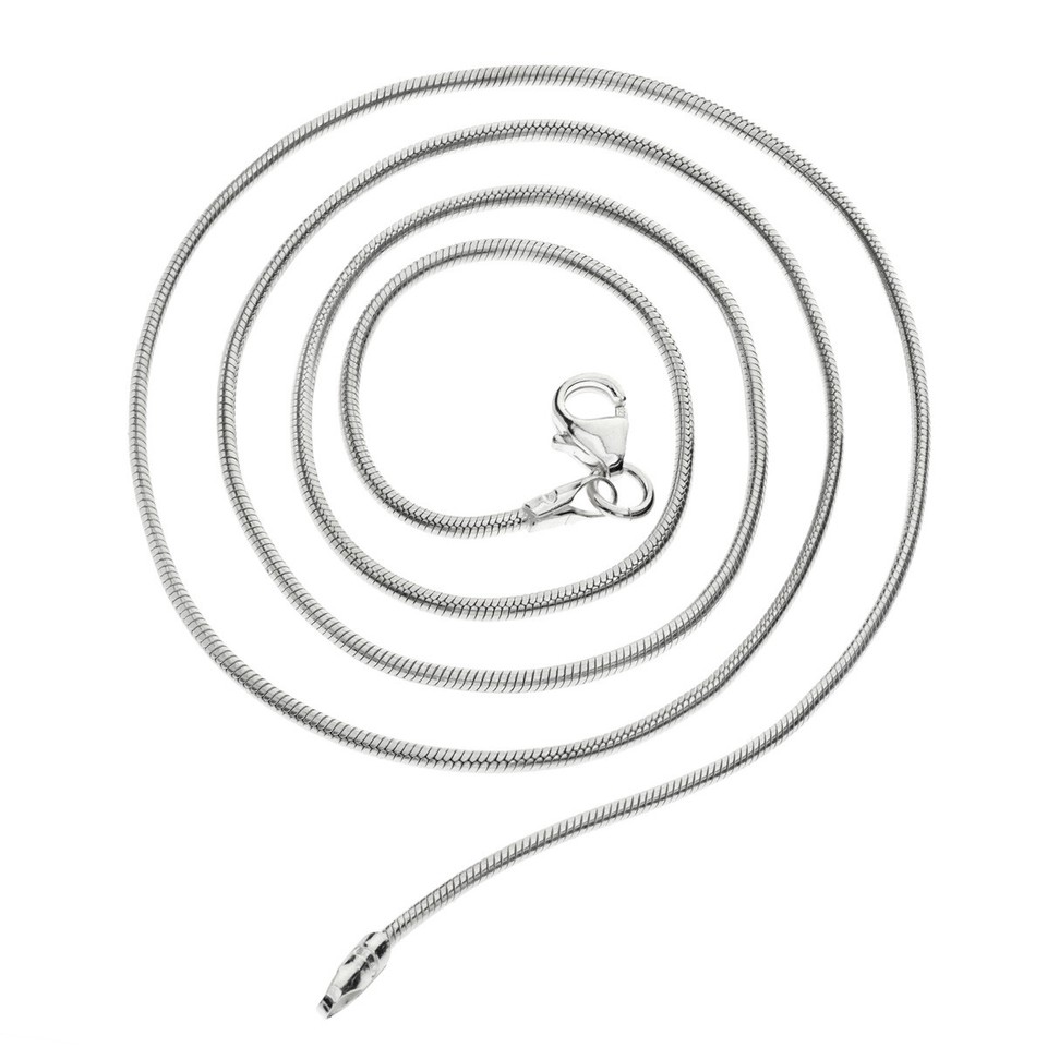 STERLING SILVER 16" 18" 20" ROUND SNAKE LIZARD CHAIN CHOKER PENDANT ...