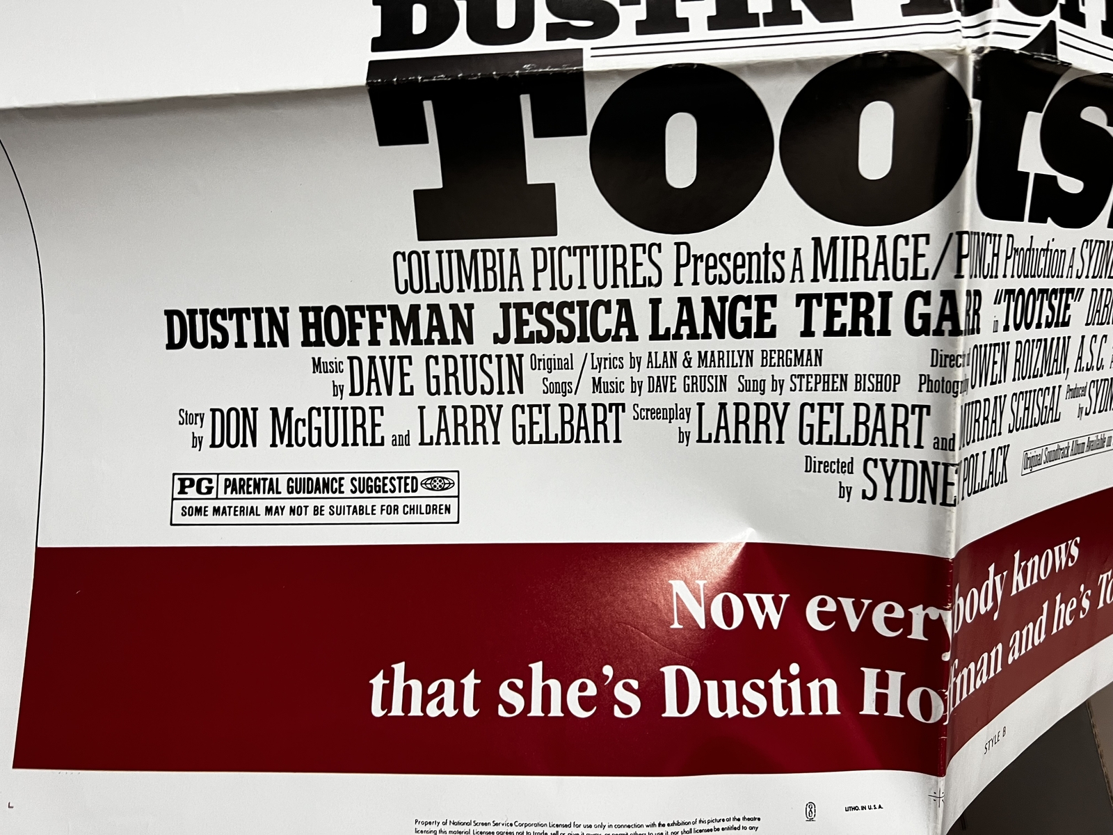 Tootsie 1982 Movie Poster Dustin Hoffman One Sheet Folded | eBay