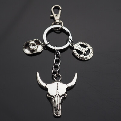 Bucranium Skull Bull OX Head Horns Cowboy Hat Boot Horseshoe Charm ...