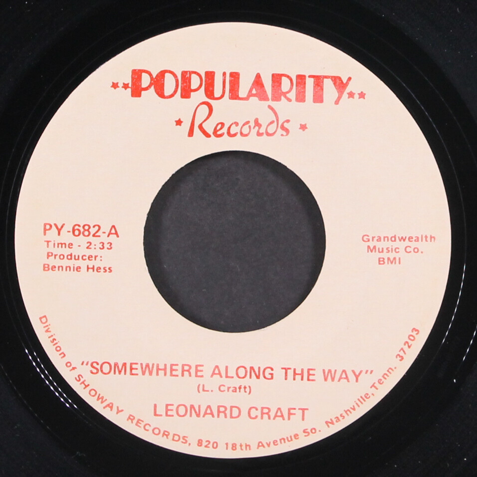 LEONARD CRAFT: somewhere along the way / angel on my mind POPULARITY 7 ...