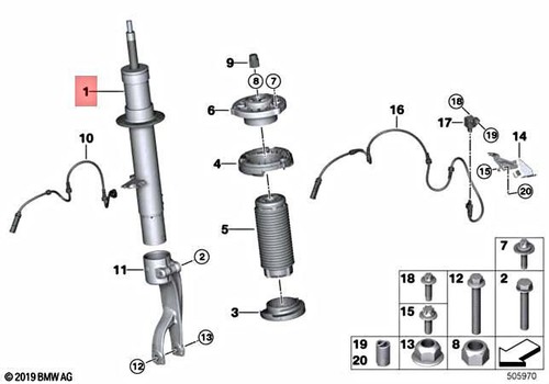 Genuine BMW X5 G05 X5 30dX 40iX 50iX Spring Strut Front Left Vdc ...
