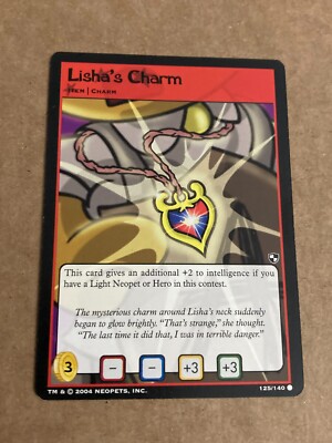 2004 Neopets battle for meridell ⭐ LISHA'S CHARM 125/140 ⭐ vintage TCG ...
