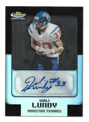 2006 Topps Finest Wali Lundy Black Refractor Autograph Rookie Card 69/ ...