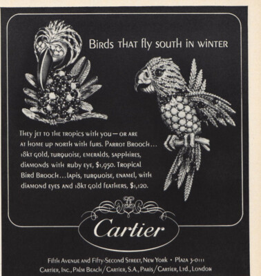 1966 Cartier: Birds That Fly South In Winter Vintage Print Ad | eBay