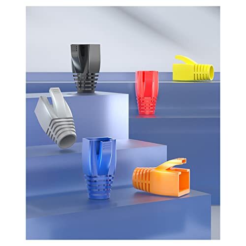 50 Pcs Cat6 Cat6A Cat7 Strain Relief Boot RJ45 Plug Connector Cover ...