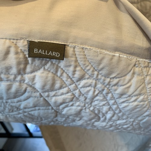 Ballard Designs Beige Marion Coverlet Cotton Satin Poly Fill FULL SIZE ...