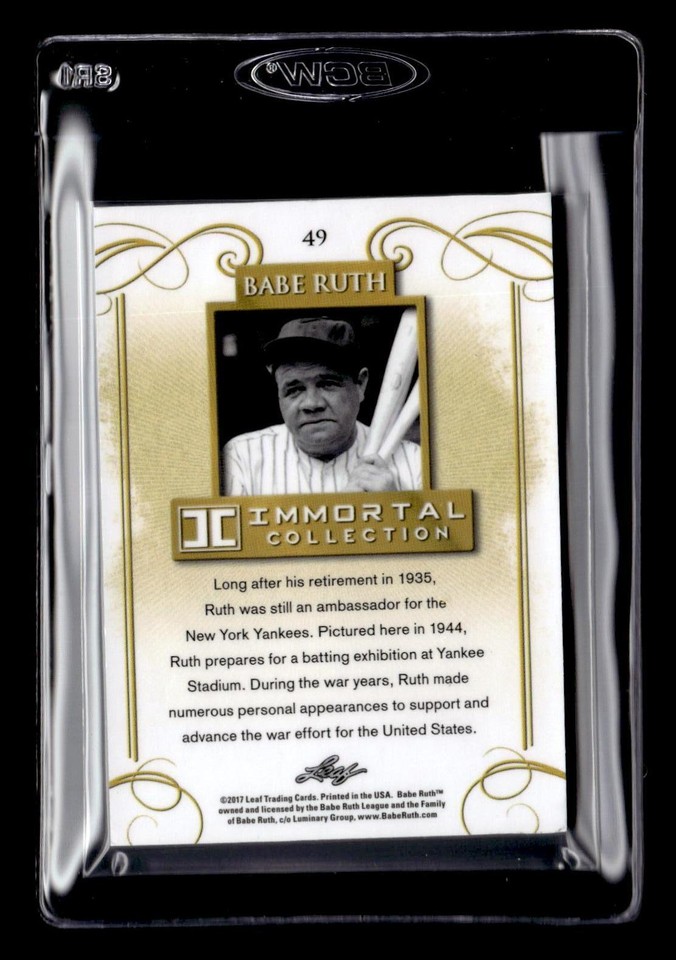 2017 Leaf Babe Ruth Immortal Collection #49 Babe Ruth #/50 | eBay
