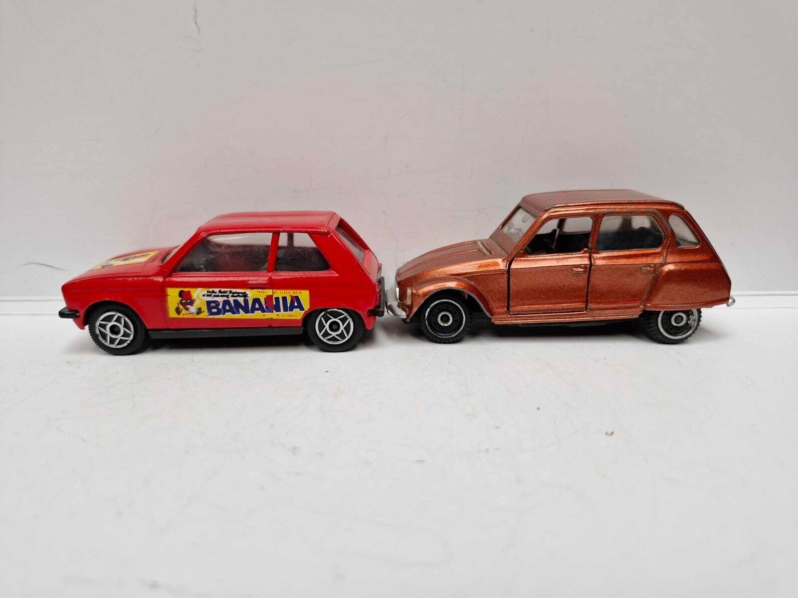 Lot of 2 Citroen Polistil EL52 Dyane, Solido 1316 LNA Banania 1:43 die ...