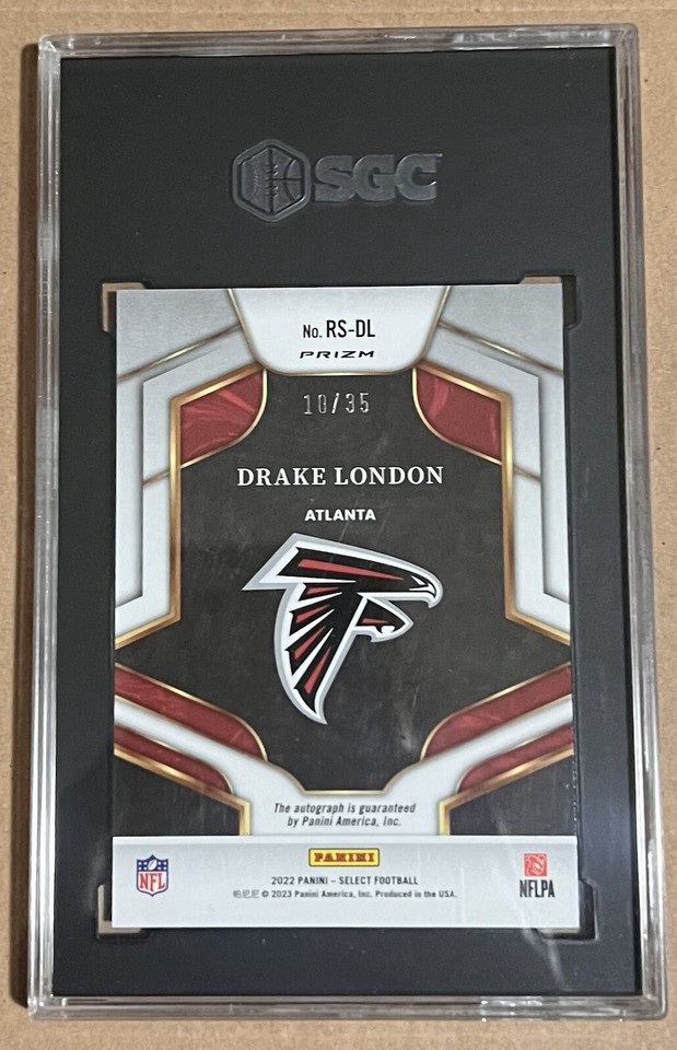 DRAKE LONDON 2022 SELECT ROOKIE AUTOGRAPH WHITE RC AUTO /35 SGC 9.5 ...