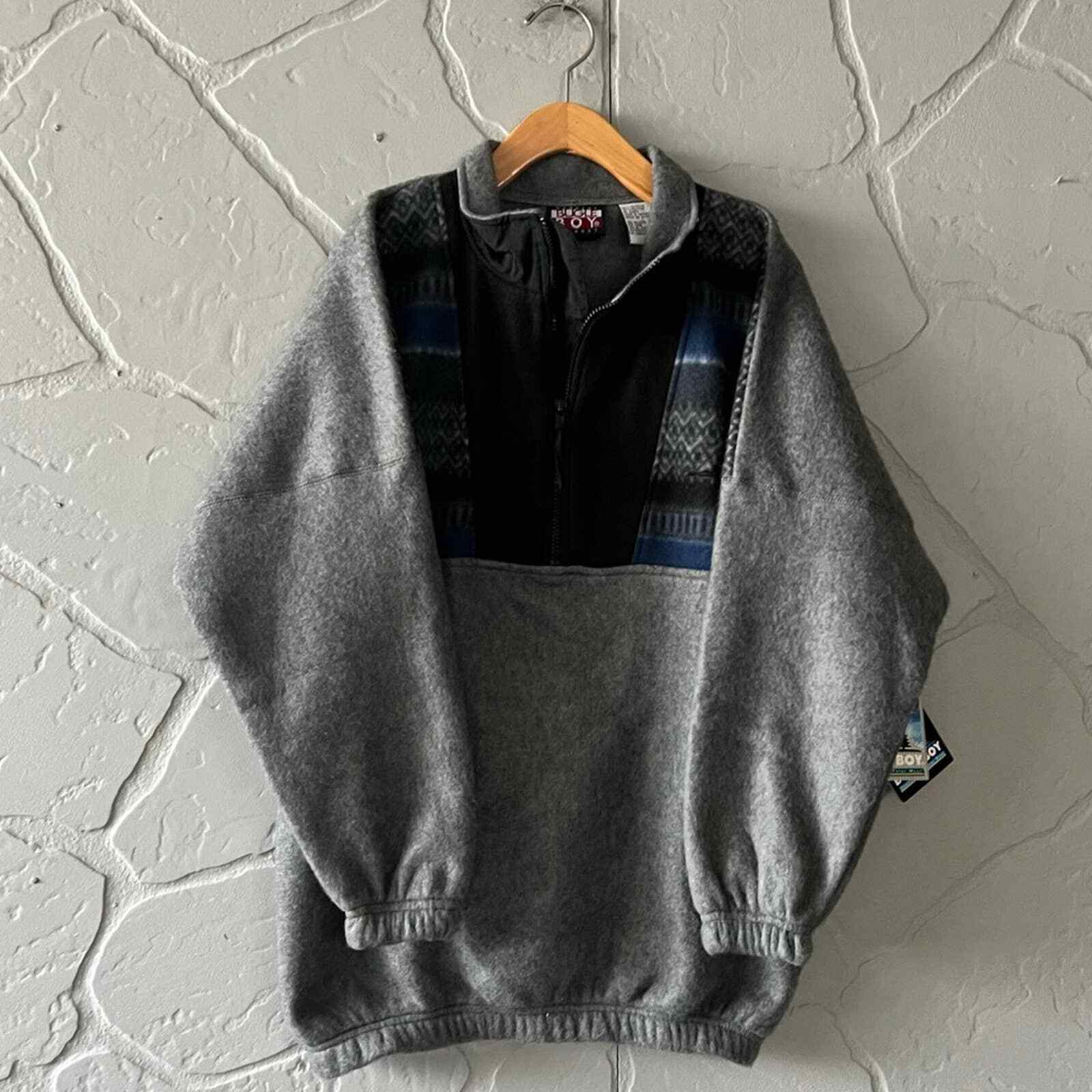 Vintage Bugle Boy Fleece Polar Wear Quarter Zip NWT - Gem