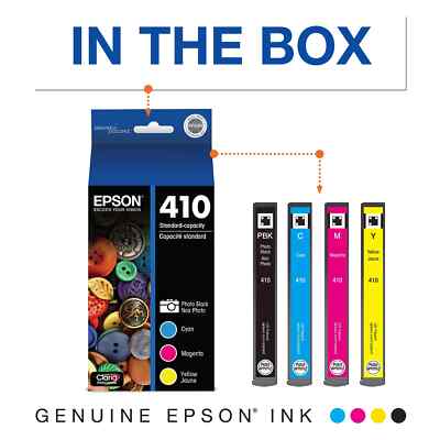 Original Genuine Epson 410 Ink Cartridge Black Cyan Magenta Yellow T410 ...