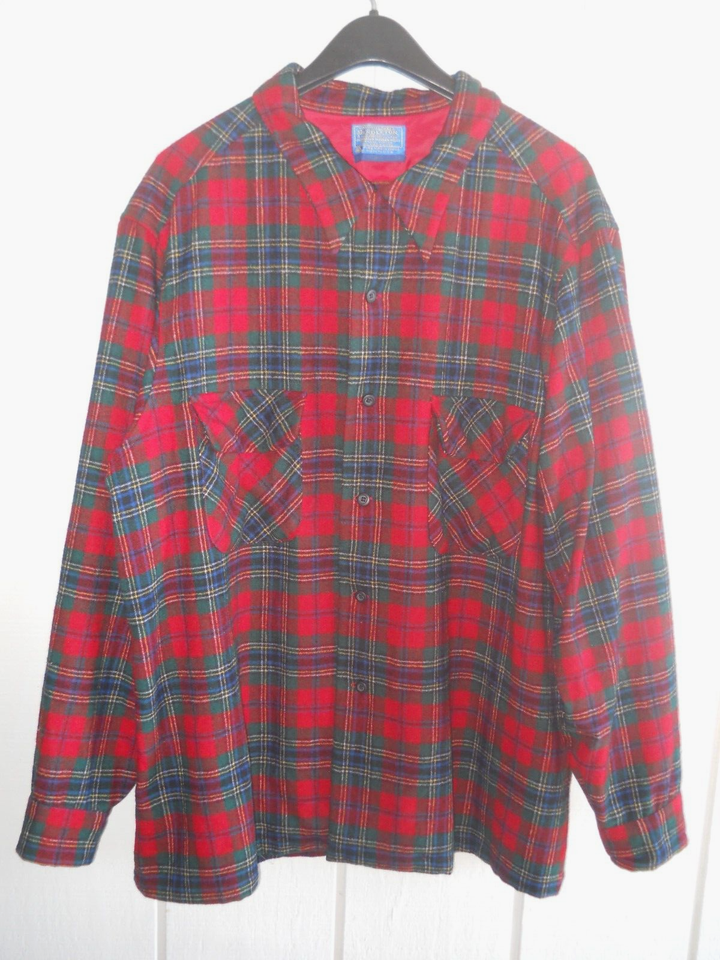 Mens Vintage 3X 100% Virgin Wool Multicolored Paid Pendleton Shirt | eBay