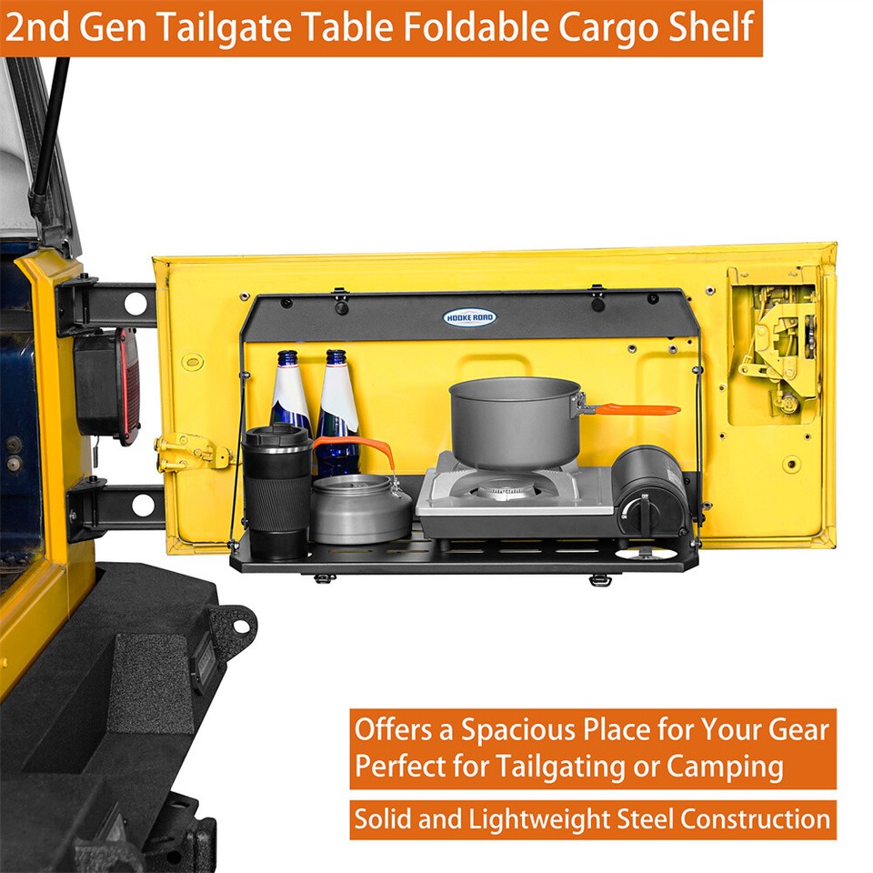 Tailgate Table Foldable Cookware Cargo Shelf Rack fit 1997-2006 Jeep ...