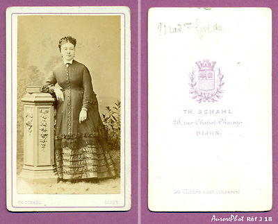 CDV SCHAHL à DIJON : Mme GOËDE EN POSE VERS 1870 -J18 | eBay