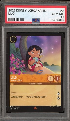 Disney Lorcana Lilo Making A Wish The First Chapter Rare #9 PSA 10 Gem ...