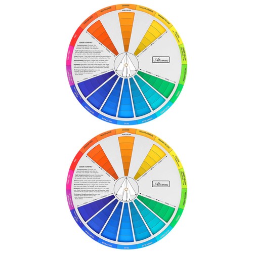 2 Pcs Artist Color Wheel and Mixing Guide Chart Pocket Colour Card ...