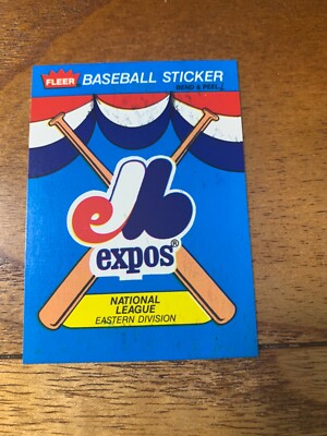 1989 Fleer Team Stickers Montreal Expos #NNO Montreal Expos Baseball ...