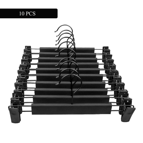 10-80 Pack Adjustable Clip Clothes Pants Hanger Trousers Skirt Dress ...