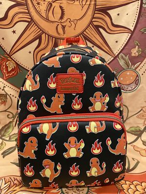 New No Tags Loungefly Pokemon Charmander Flames Pattern Mini Backpack ...