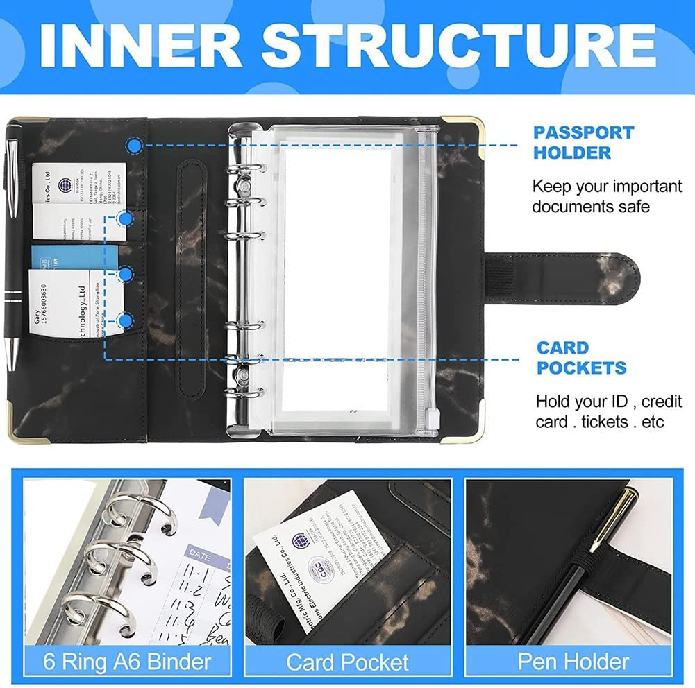 Budget, 2 Pcs Marble A6 Notebook 6 Personal Budget for Money A6 Filler ...