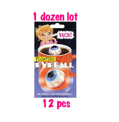 12 - FLOATING EYEBALLS Gag Set in a Drink Prank Holiday Party Gag Joke ...
