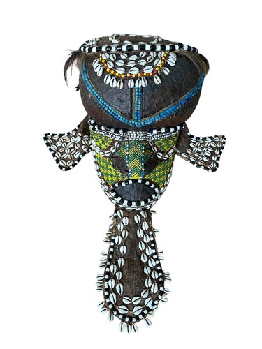 Kuba Mask Bwoom Helmet Royal Congo African Beaded Art | eBay