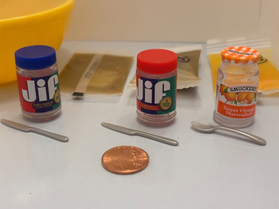 Miniverse Real Brands Lot Jif Peanut Butters ~Smuckers Marmalade w ...