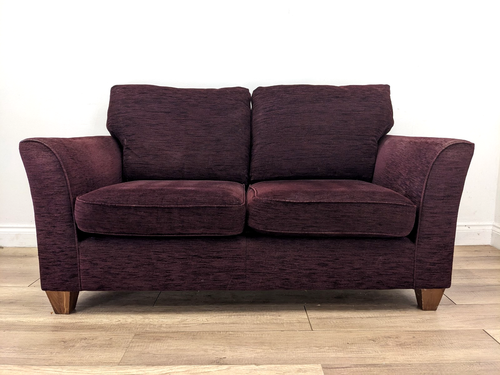 SOFA M&S 2 Seater Abbey Plum Fleck Pattern Removable Cushions Feet FREE ...