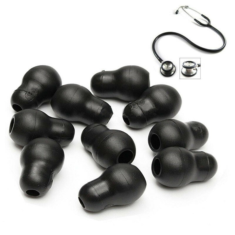 10Pcs Silicone Black Soft Eartips Earplug Earpieces For Littmann ...