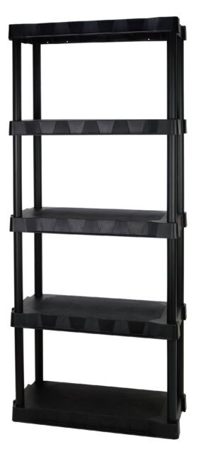 Hyper Tough 5-Tier Plastic Garage Shelving Storage - Black (HT-BLK-5SH ...