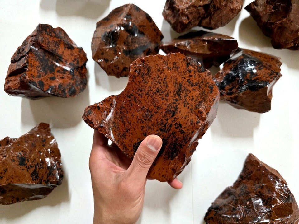 JUMBO Mahogany Obsidian Stones Big Chunk Rock Raw Piece Crystal Healing ...