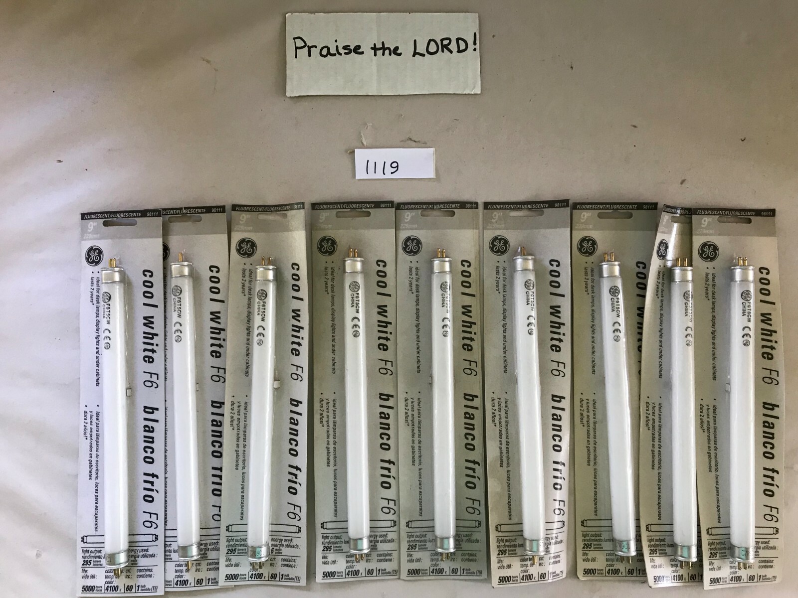 9- GE 9" Fluorescent Bulb Cool White F6 (6 Watt) Nine Bulbs 99111 ...