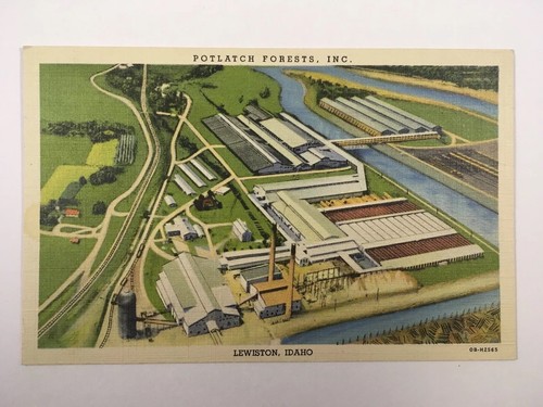 Potlatch Forests Inc Lewiston Idaho Vintage Postcard Sawmill Pulp Paper ...