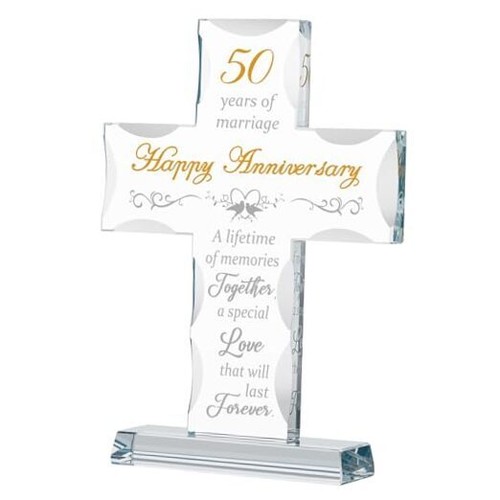 50th Wedding Anniversary Cross Gifts for Couple, 50 Years of Marriage ...