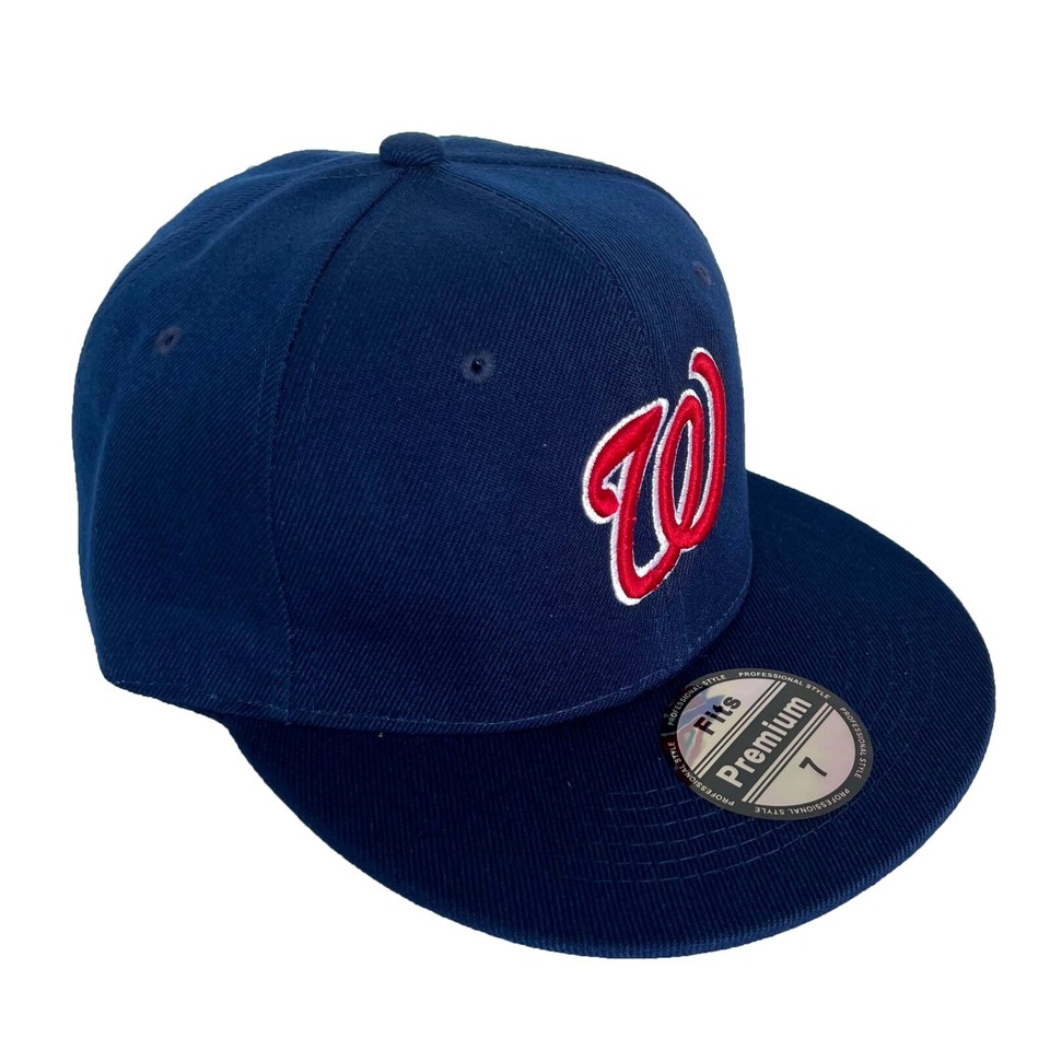 Mens Washington Nationals Baseball Cap Fitted Hat Flat Brim Multi Size ...