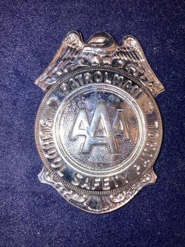 Vintage AAA Patrolman School Safety Patrol Metal Badge Pin NOS 2.5” | eBay