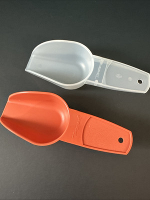 Tupperware Canister Scoops New Set of 2 orange red 1/4 cup Orange Red ...