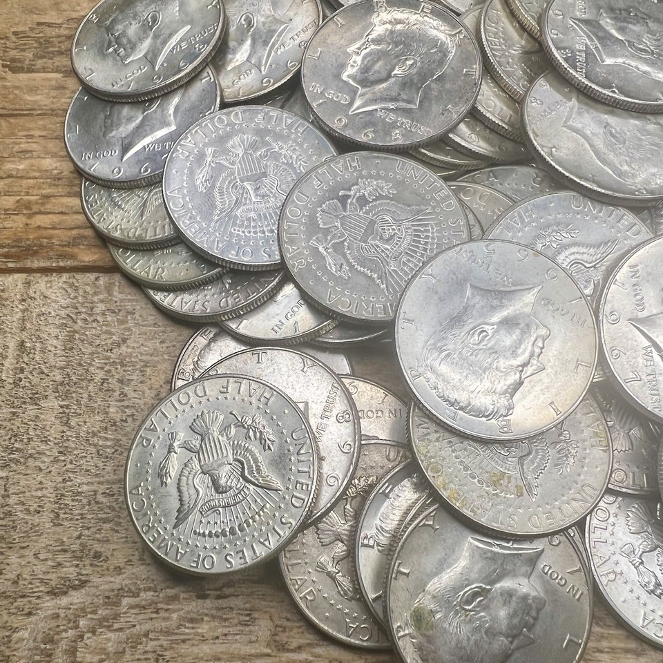 200x 40% Silver United States Kennedy AU Half Dollar Coins, UNDER MELT ...