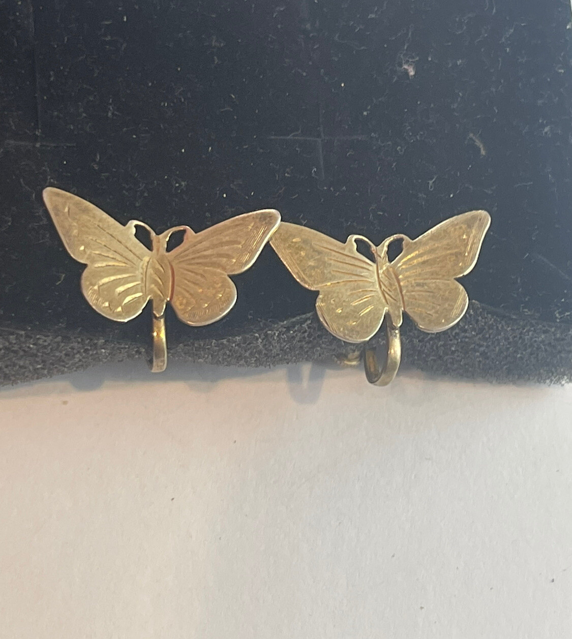 Vintage Gold Toned Sterling Silver Butterfly Clip Ea… - Gem