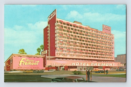 Postcard Nevada Las Vegas NV Hotel Fremont MCM Cars 1950s Unposted ...