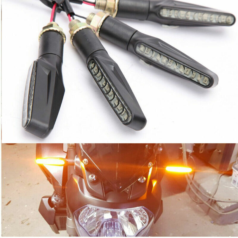 4 Pack Motorcycle Turn Signals Blinker Lights Amber Universal For ...