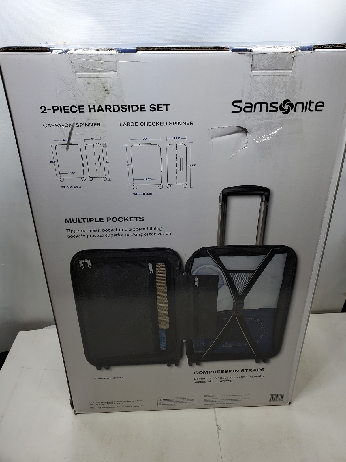 Samsonite Ridgeway Luggage Suit Case 2 Piece Set 20" and 27" Blue (QH ...