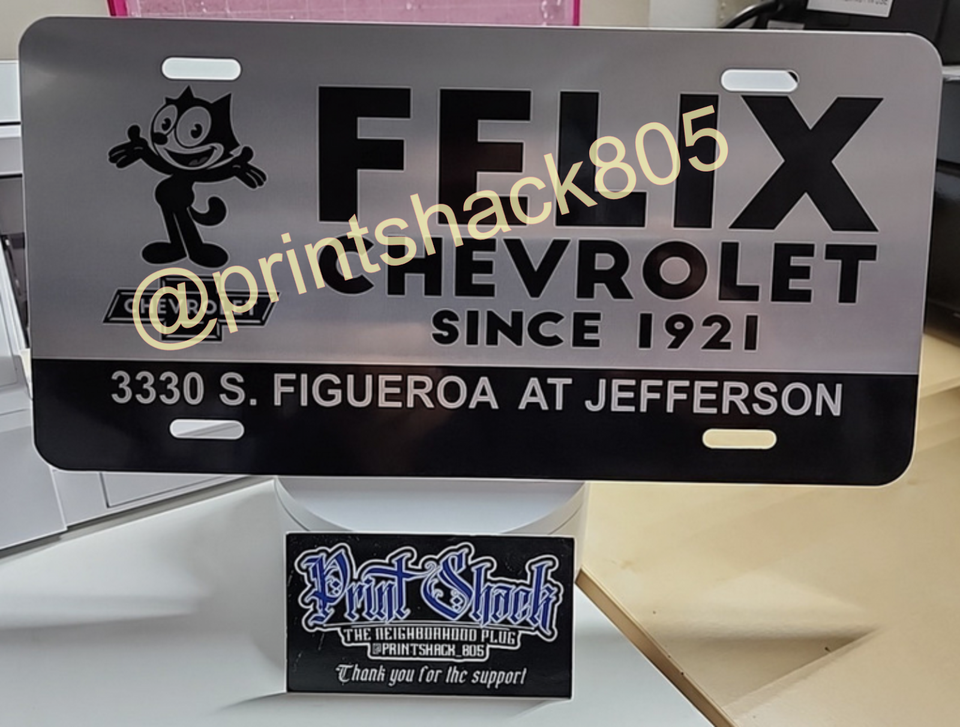 Felix The Cat License Aluminum Plate Insert Lowrider Chevy Truck Car ...
