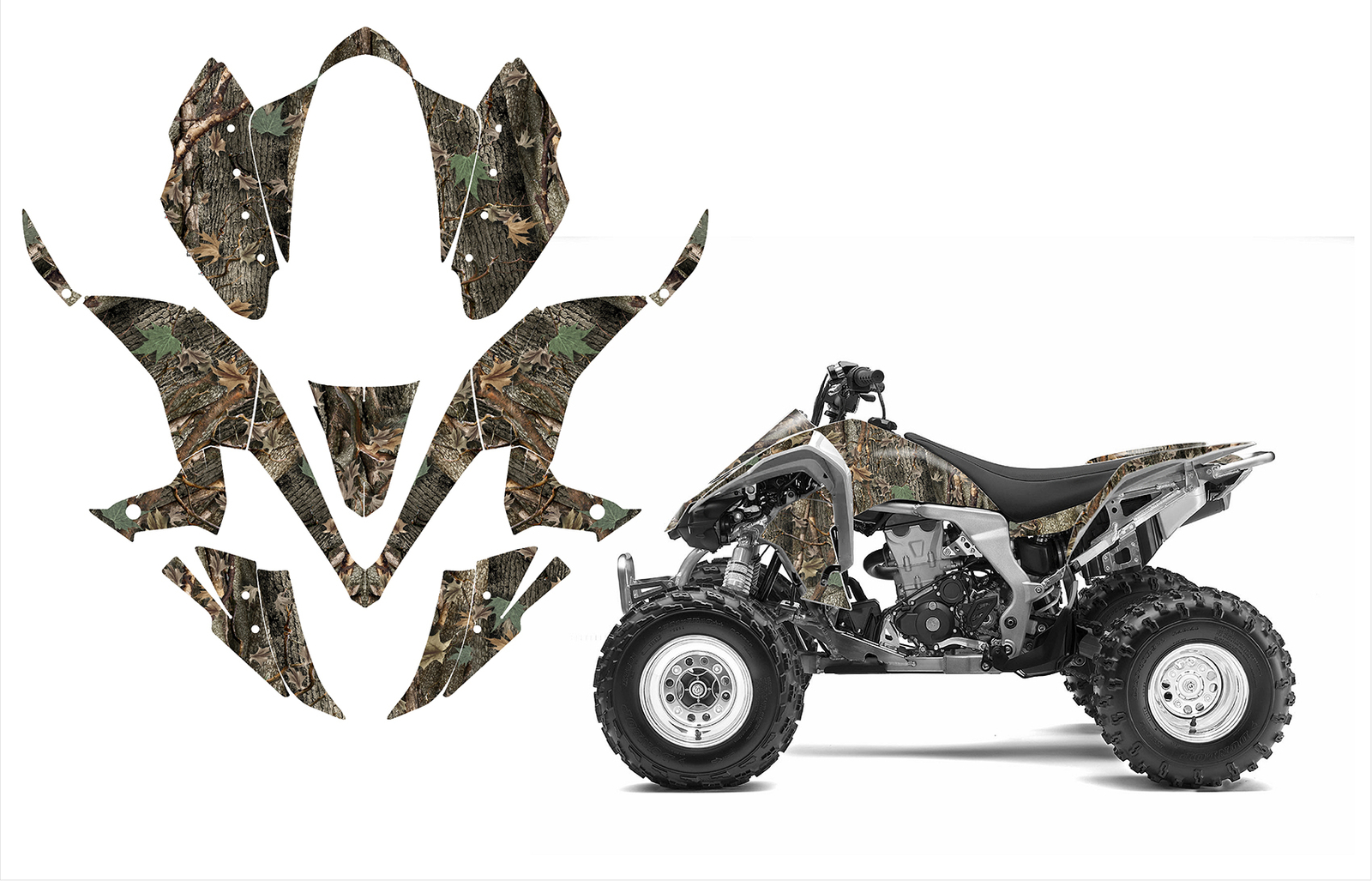 Kawasaki KFX 450R graphics kit Free Custom Service Ambushed Camo Design ...