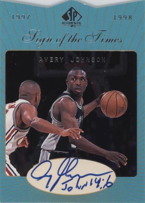 1997-98 SP Authentic - Sign of the Times Avery Johnson #AJ (AU) for ...