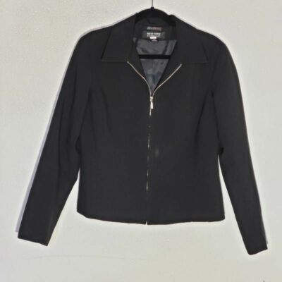 New York & Company Womens City Stretch Softshell Jacket Black Zip Up ...