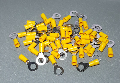 10/20/50Pcs RV5.5-8 Yellow Ring insulated Crimp Terminal suit 4-6mm² 12 ...