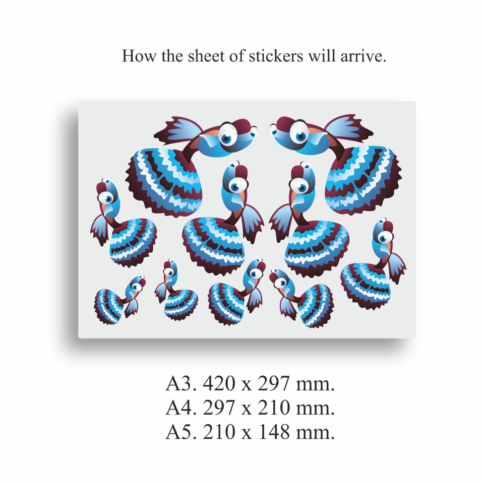 Tropical Fish Vinyl Art Decal Sticker [Multiuse] Tile Laptop Wall ...